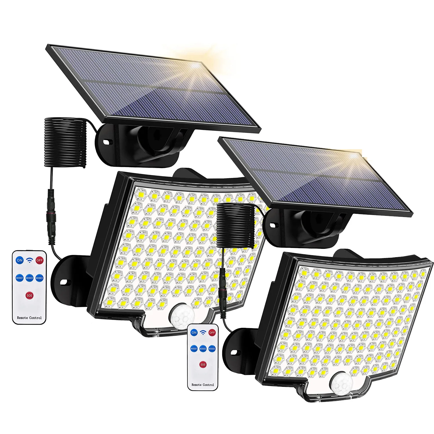 Solar Light Outdoor 106 Led Super Bright Motion Sensor Solar Strong Power Led Garden Wall Lamp ...