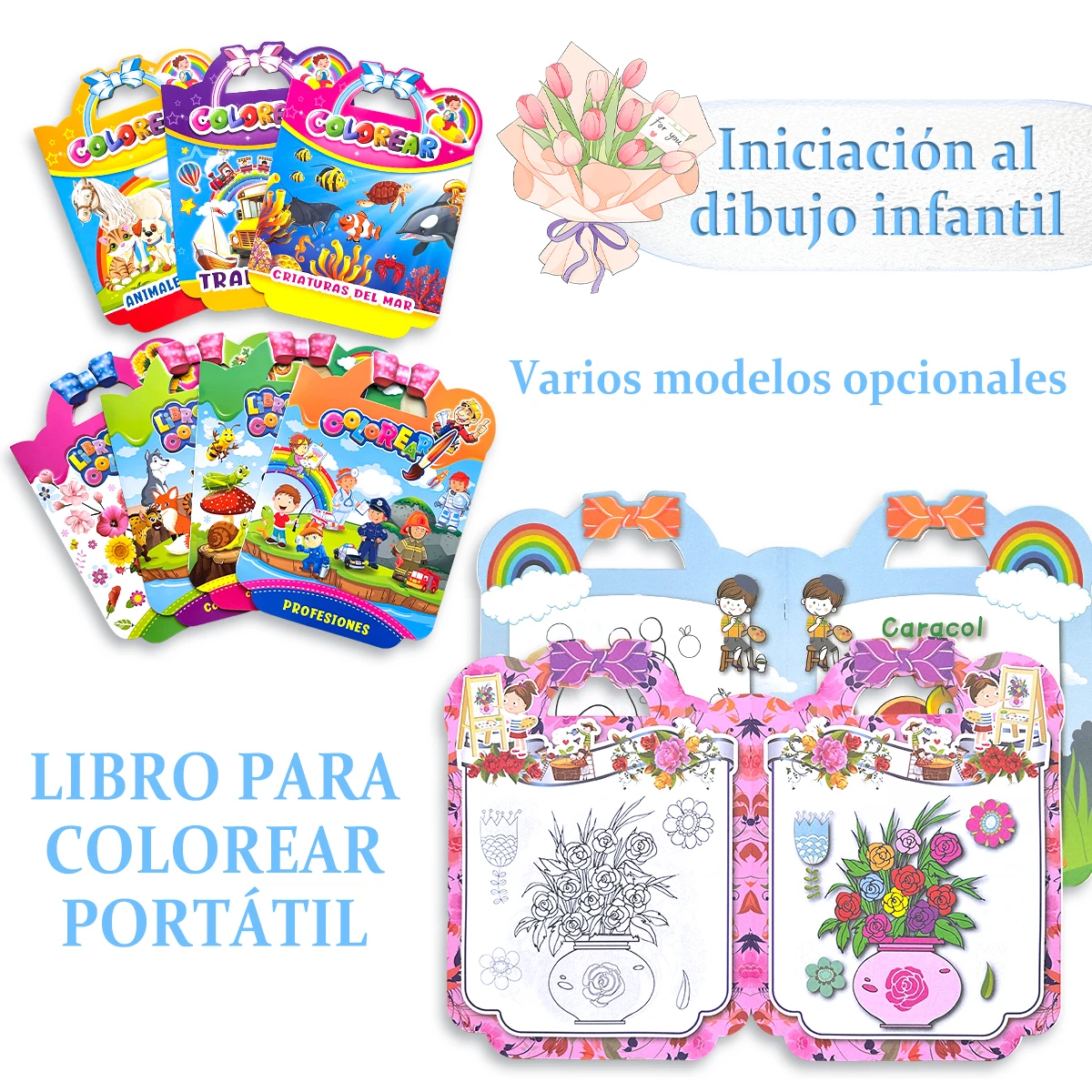 Children's Coloring Portable Book Set - Multiple Options, Creative ...
