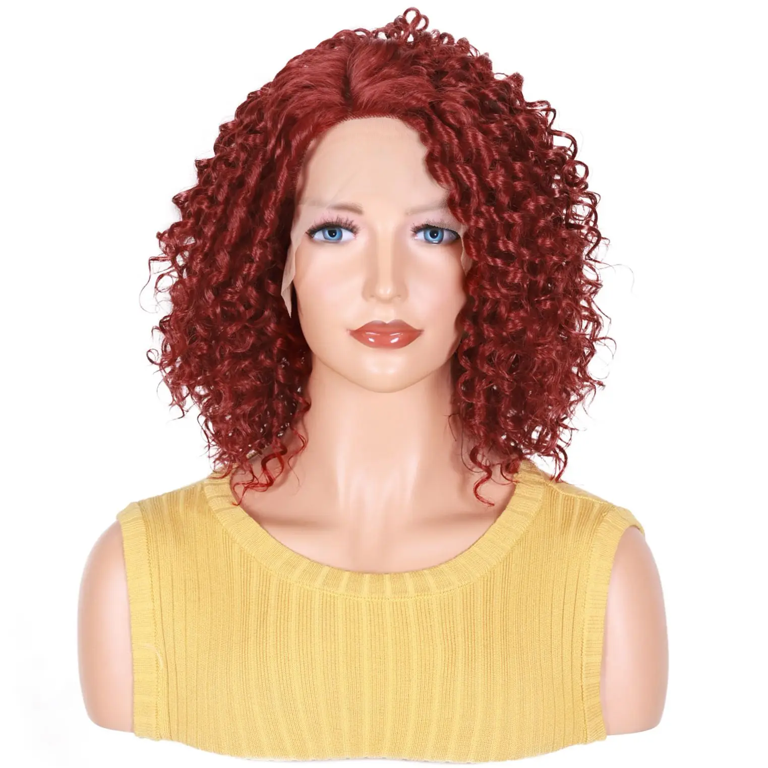 BCHR-peluca-Afro-rizada-con-malla-frontal-para-mujeres-negras-pelo-sint ...