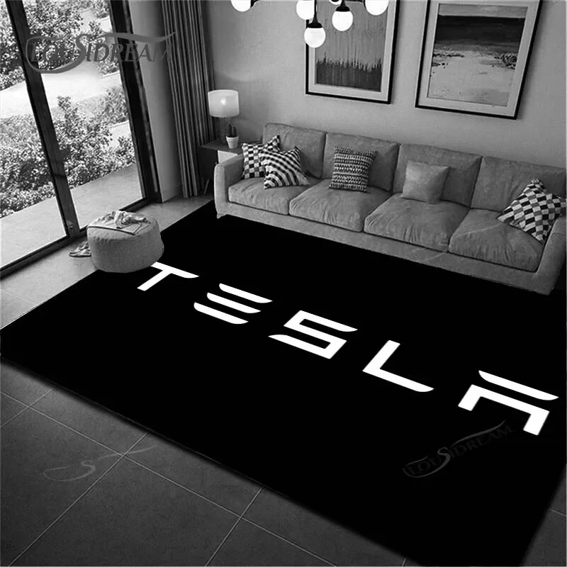 Tesla-Logo-Fashion-Printed-Carpet-Living-Room-Bedroom-Bedside-Mat ...