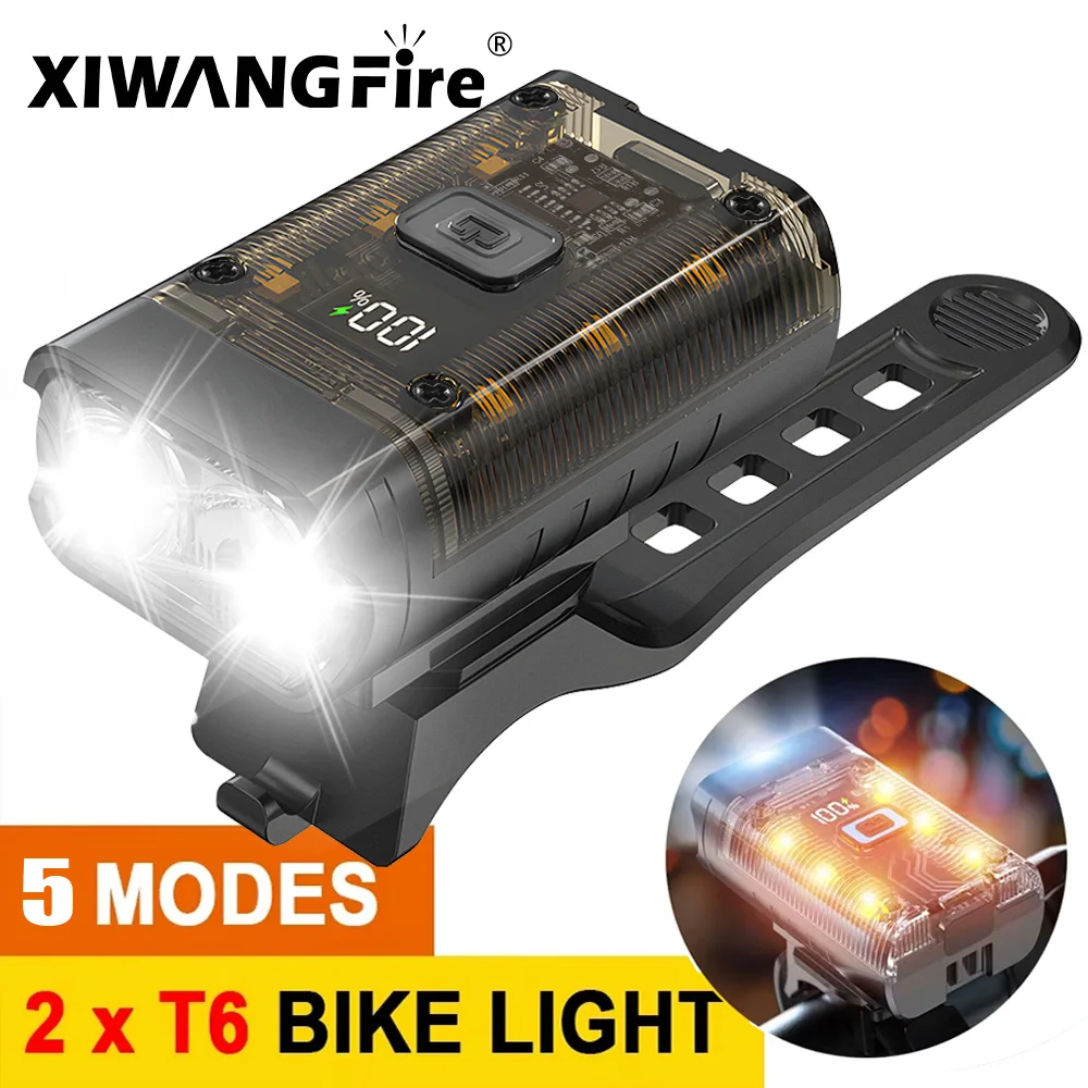 T6 LED Bike Front Light Bicycle Headlight Rechargeable Bright MTB Road ...
