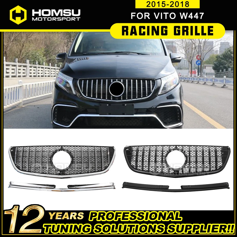 Year 2015 2016 2017 2018 Racing Grille For Bens Vito W447 Front Mesh Gt ...