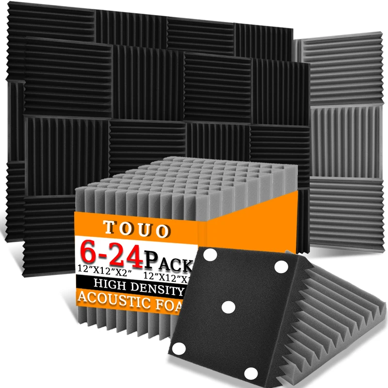 TOUO-Sound-Foam-Panels-6-24-Pcs-Music-Studio-Soundproof-Sheet-Noise ...