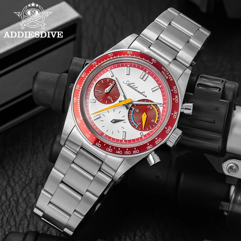 ADDIESDIVE 37mm VK63 Herrenuhr Multifunktions-Chronograph Quarzuhren ...