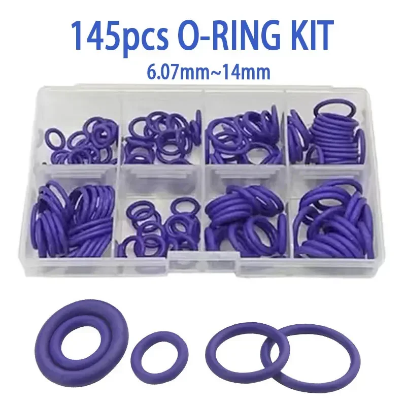 145pcs-Purple-Rubber-O-Ring-Sealing-Gasket-Washers-Set-Repair-Tools-for ...
