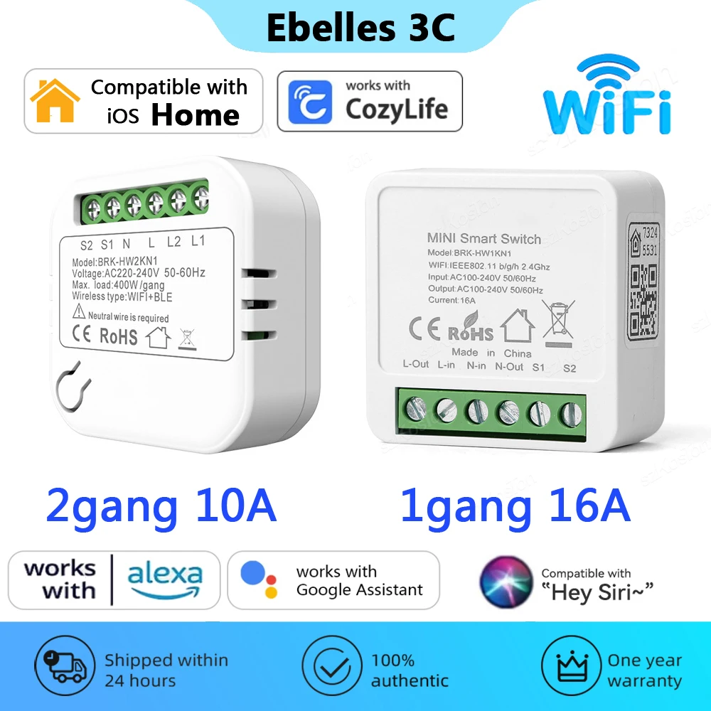 1-2-Gang-WiFi-Smart-Switch-Module-for-Homekit-Cozylife-Smart-Home-Relay ...