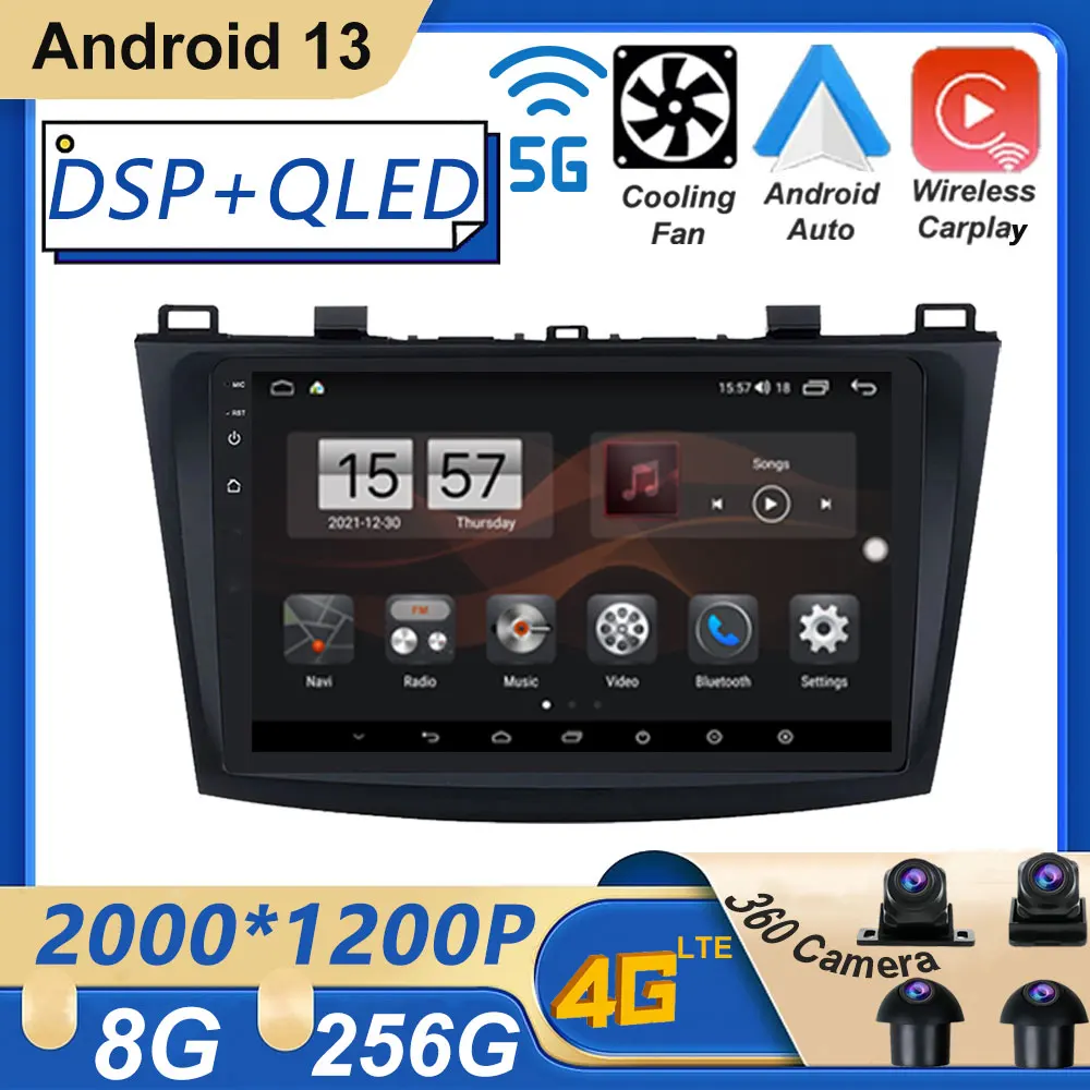 Reproductor Multimedia con Android 13 y pantalla de 9 "para Mazda 3 II ...