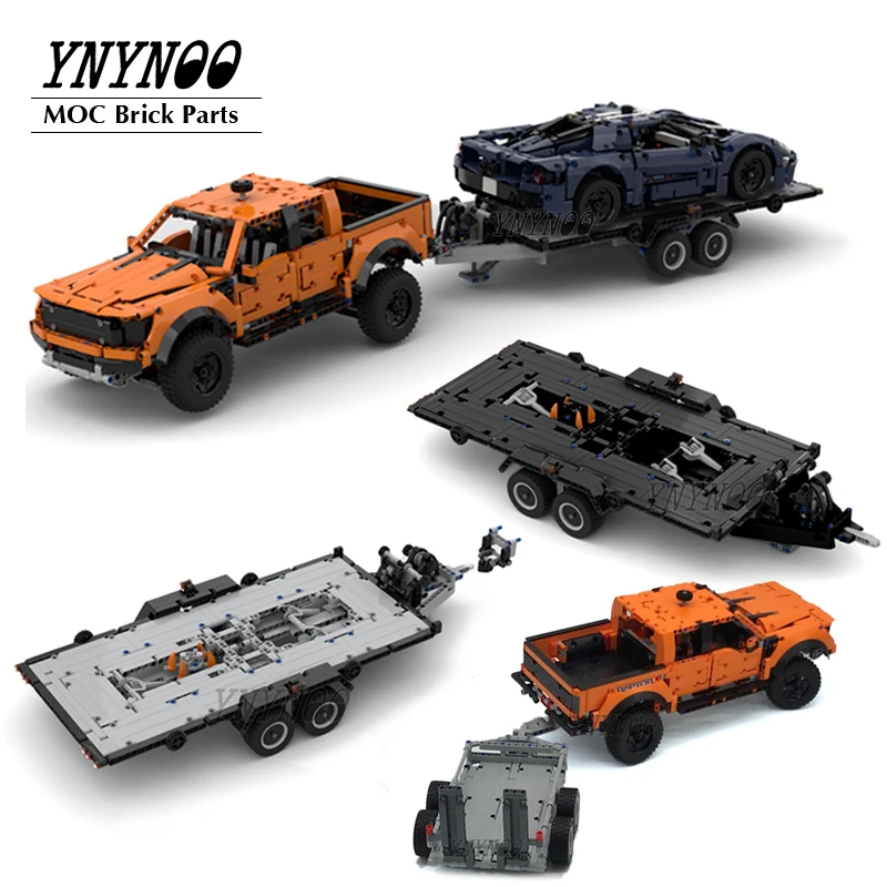 Technical-Can-Tilted-Pickups-F-150-Raptor-Trailer-Model-Building-Blocks ...
