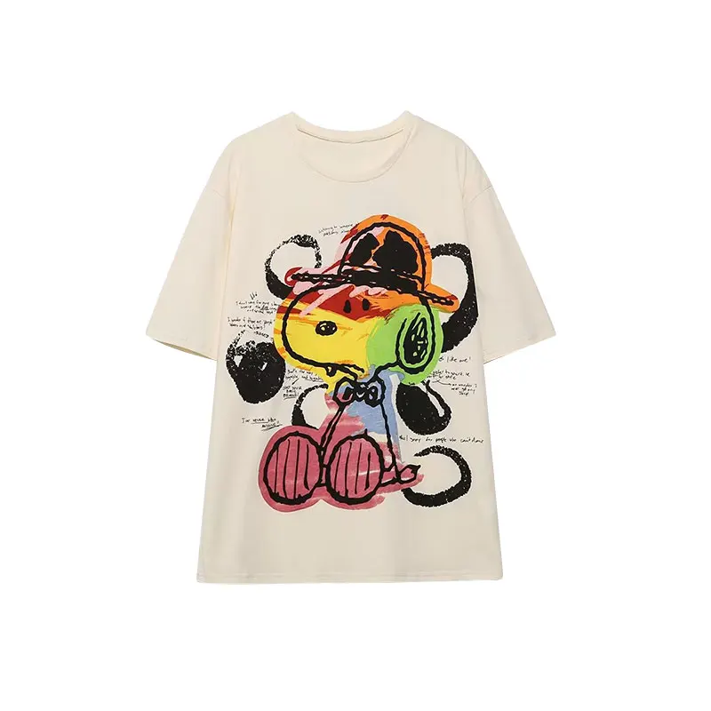 TELLHONEY-Women-Fashion-O-Neck-Short-Sleeves-Print-T-Shirt-Female ...