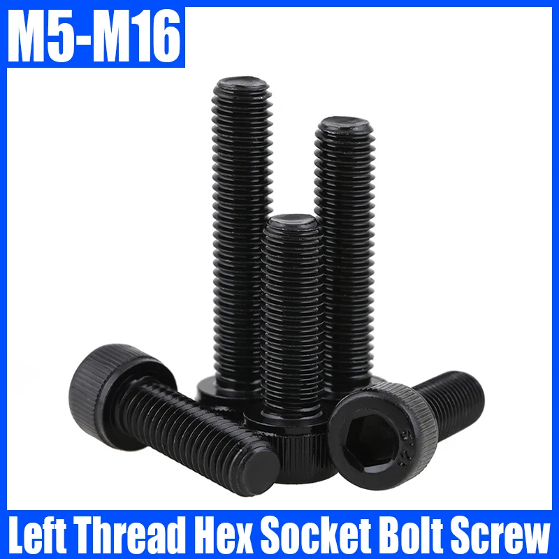 1PCS-M5-M6-M8-M10-M12-M16-Grade-12-9-Reverse-Thread-Left-Thread-Hexagon ...