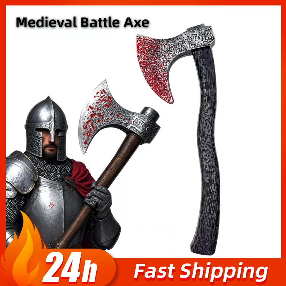 45cm Halloween Peripherals Medieval Battle Axe Cosplay Costume Props ...