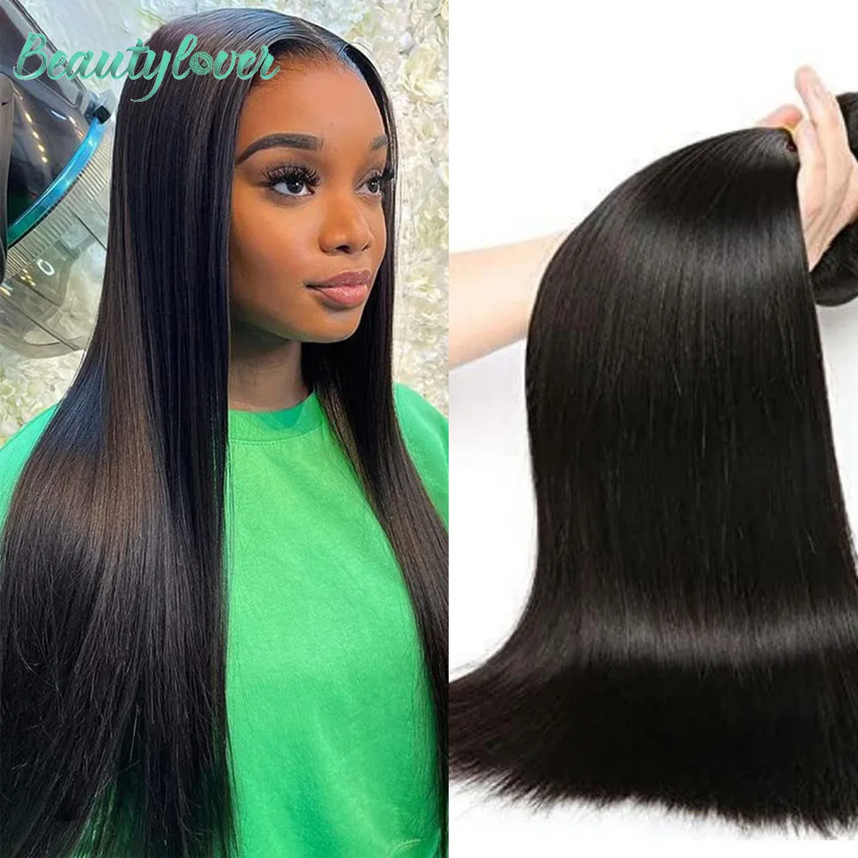 Bone Straight Human Hair Bundles Brazilian Raw Hair Bundles Thick Remy ...