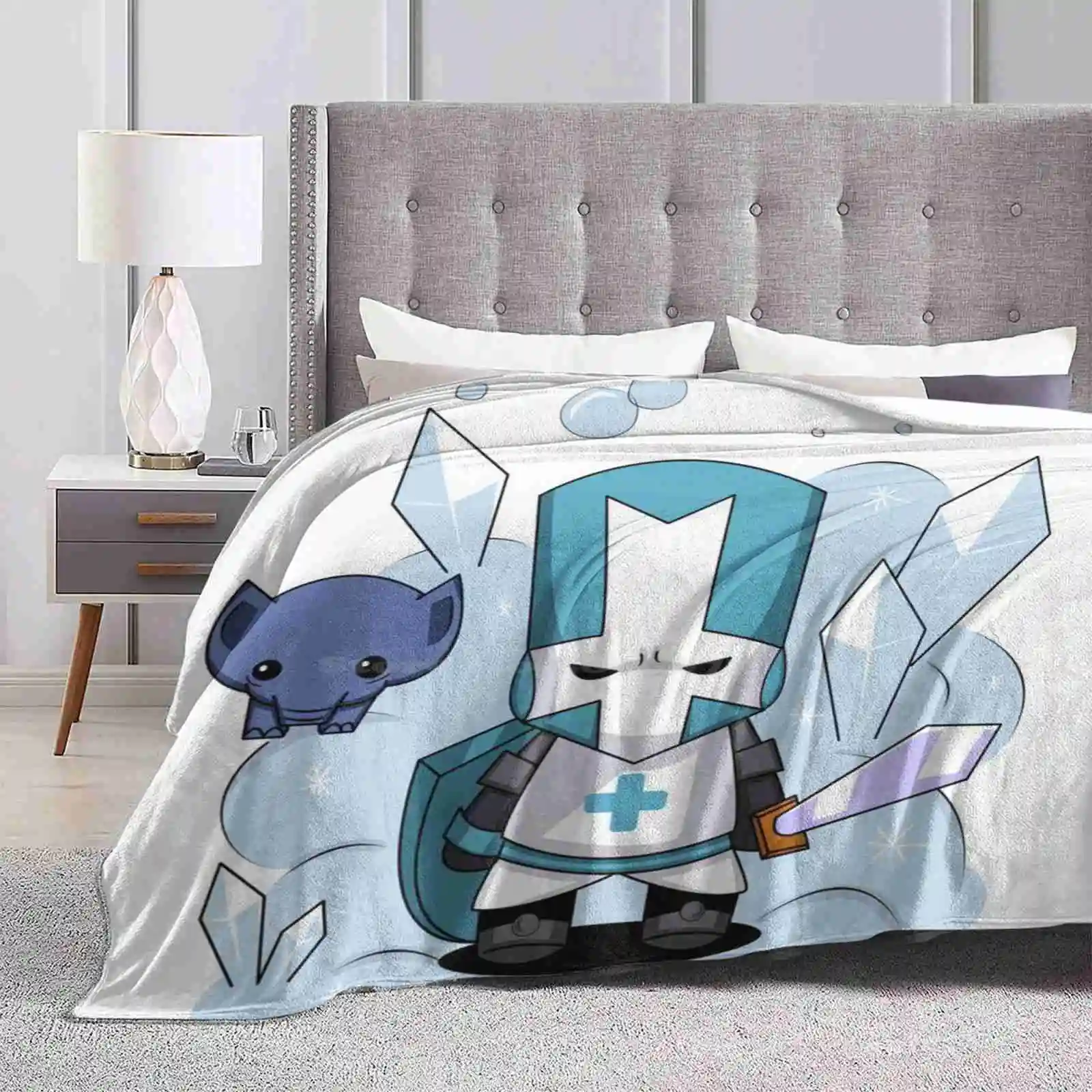 Castle-Crashers-Blue-Knight-Best-Selling-Room-Household-Flannel-Blanket ...