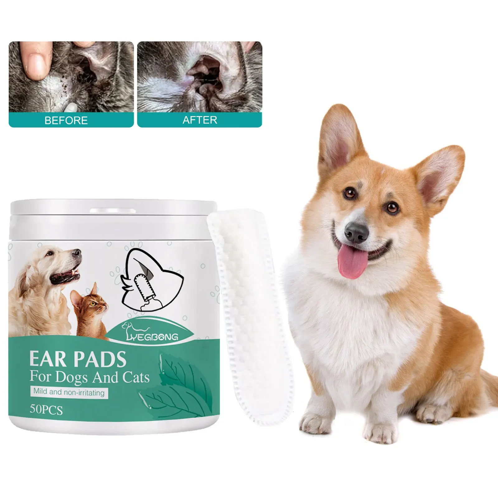 Dog-Ear-Wet-Wipes-Remove-Ear-Dirt-Odor-Earwax-Cleaning-Ear-Irritation ...