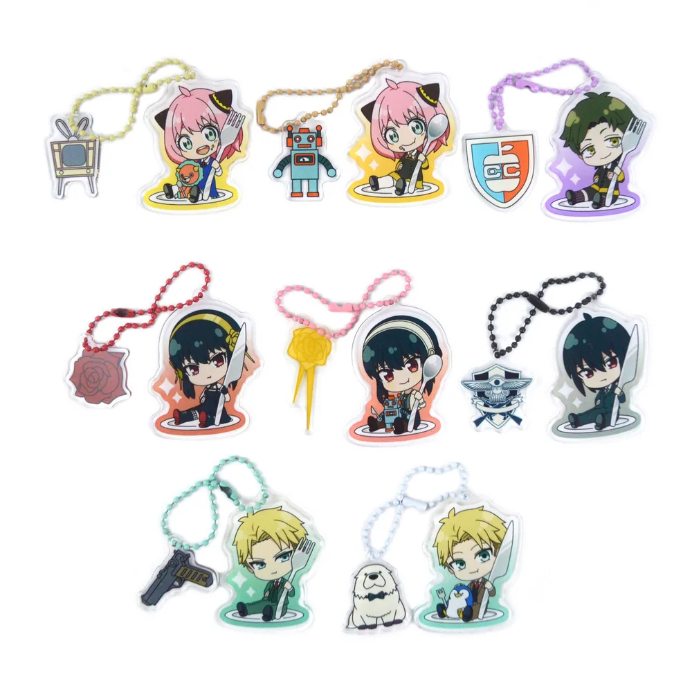 Anime SPY X FAMILY Key Chain Acrylic Cartoon Loyor Anya Yor Figure ...