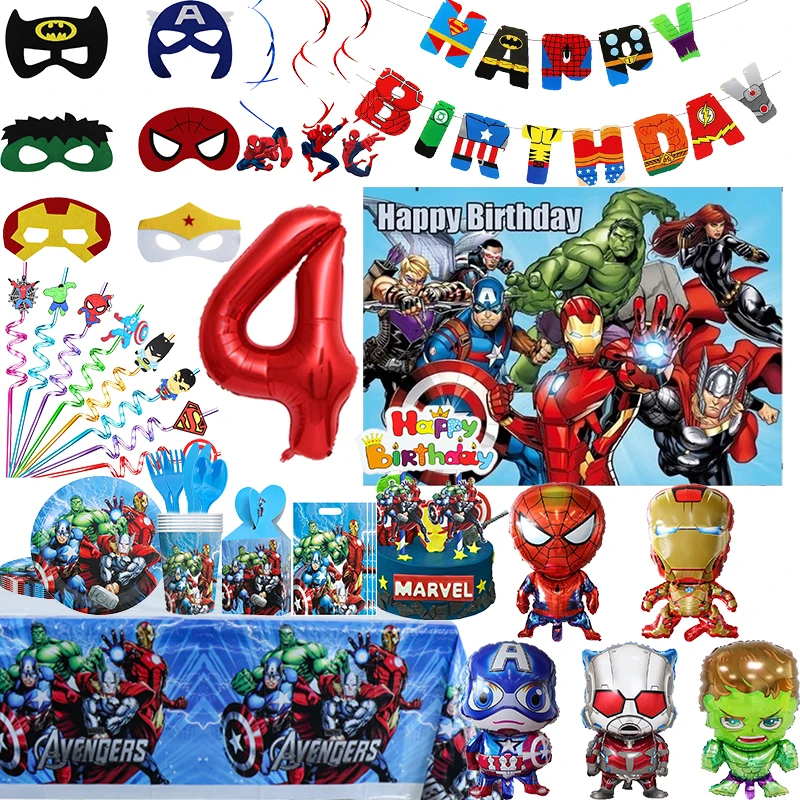 Tema-Marvel-Decora-o-de-Anivers-rio-Os-Vingadores-Lou-a-Copos-Prato ...