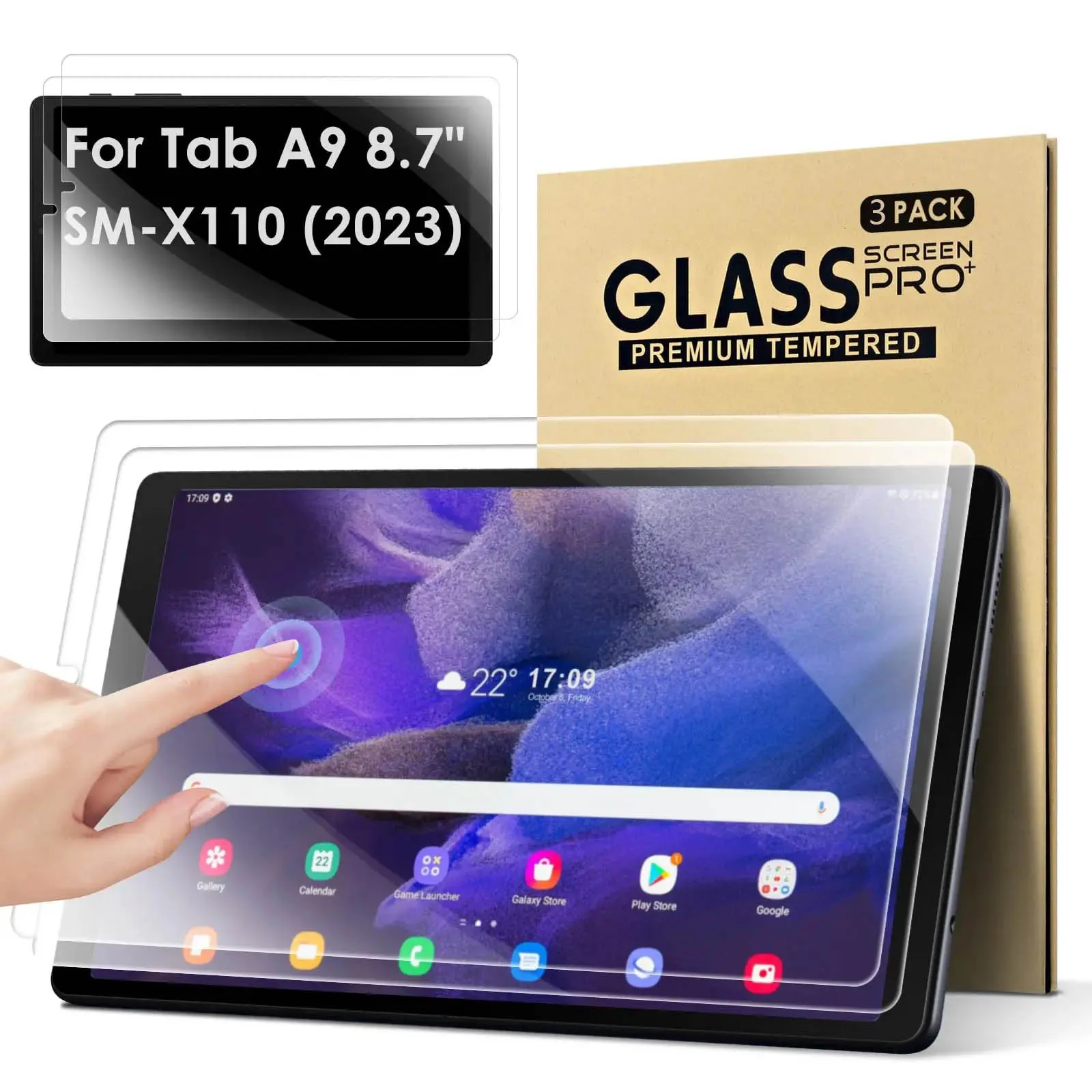 (3 Pack) Tempered Glass For Samsung Galaxy Tab A9 8.7 2023 SM-X110 SM ...