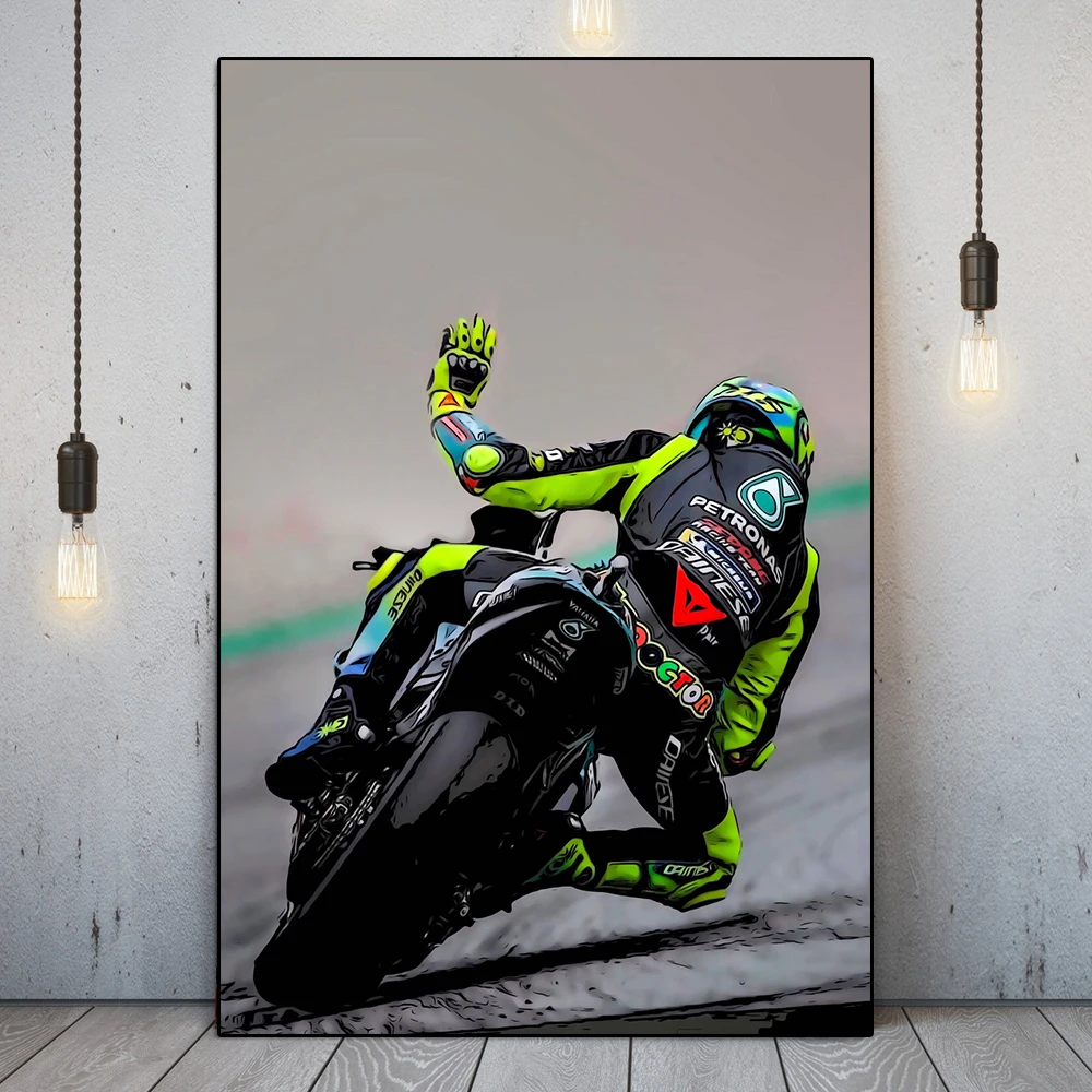 Motorcycle-Racer-Rossi-Graffiti-Art-Canvas-Painting-Grand-Prix-Champion ...