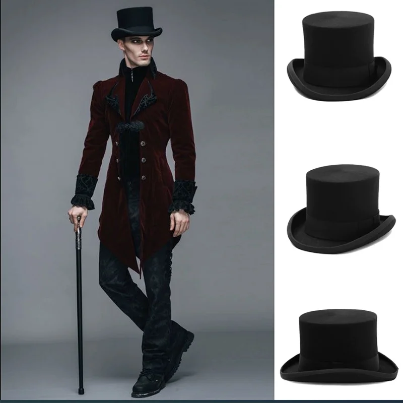 Fedoras-Wool-Magic-high-hat-British-black-jazz-top-hat-male-court ...