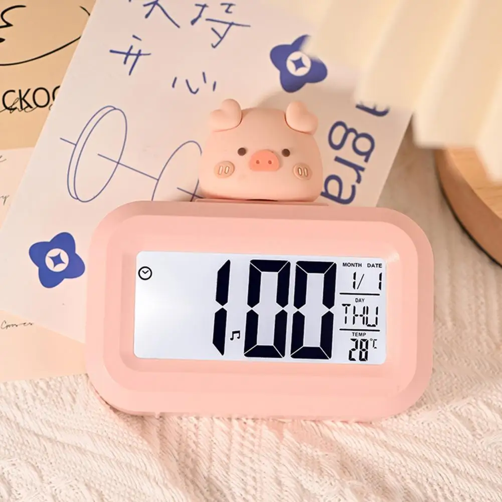 Cute Cartoon Alarm Clock Mini Size 8 Different Rings Timing Clear ...