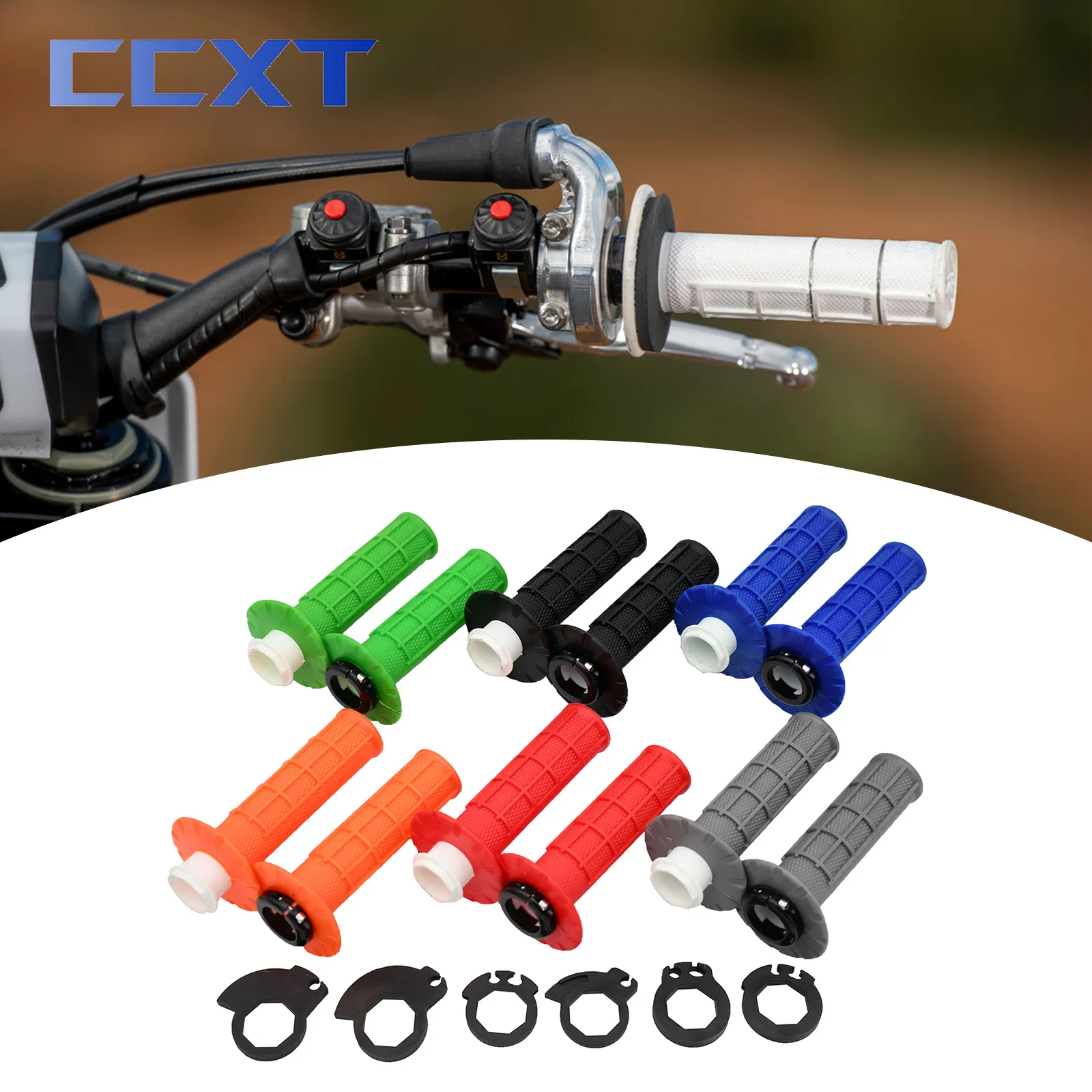 Motorcycle-Universal-Handle-Grips-Locking-Mechanism-Six-Wheels-Twist ...