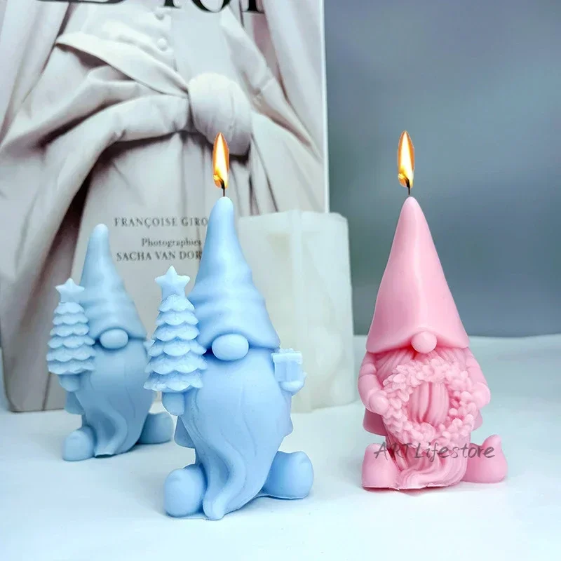 3D-Handheld-Santa-Claus-Silicone-Candle-Mold-Diy-Wreath-Dwarf-Clay ...