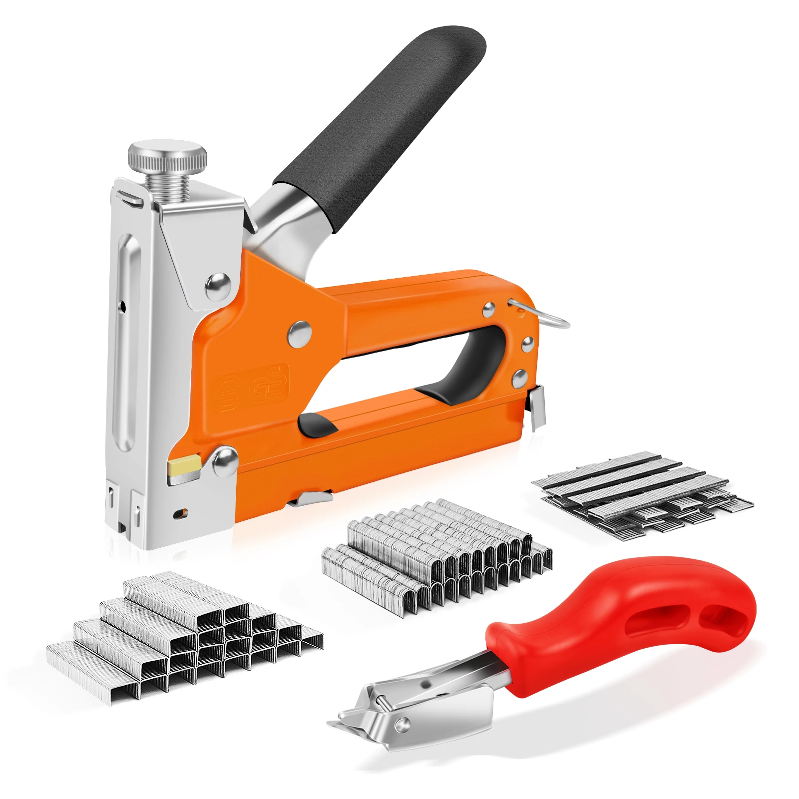 Heavy Duty Staple Gun, 3 in 1 Upholstery Staple Nail Steel Gun with ...