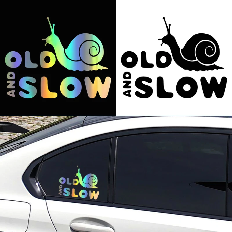 G195-16-8CM-12-9CM-Funny-Old-And-Slow-Graphical-Vinyl-Car-Stickers ...