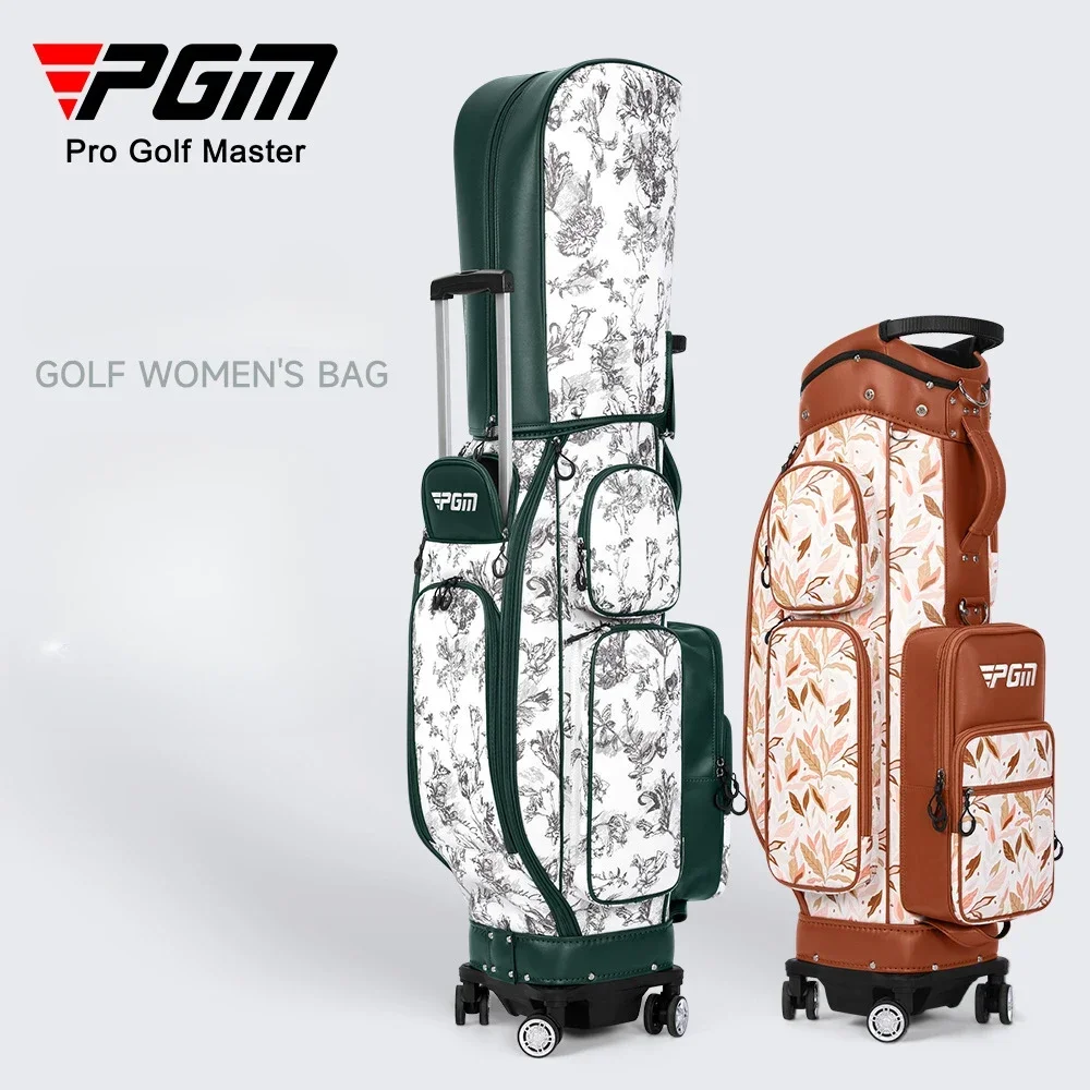 PGM 4 Wheel 360 Degree Rotating Waterproof Golf Bags Quality Women's vintage pull rod Golf Bag ...