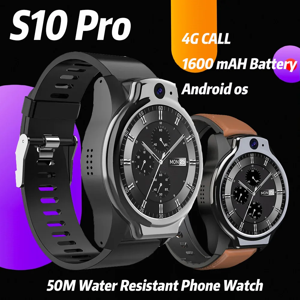 S10 Smart Watch 5ATM Waterproof 4G LTE SIM 13MP Camera App Video Chat ...
