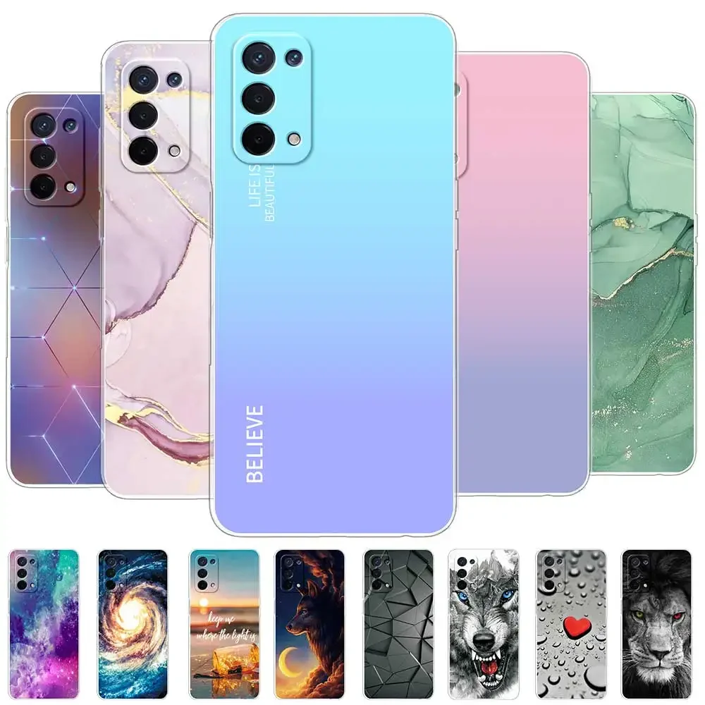 For-OPPO-A74-5G-Case-For-OPPO-A74-Marble-Clear-Soft-Silicone-Phone-Case ...