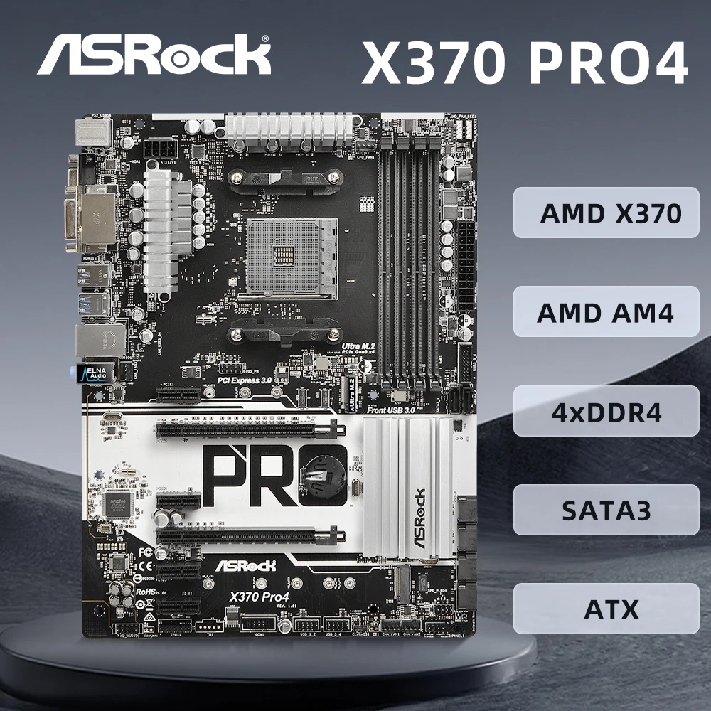 AMD-X370-Pro4-Motherboard-AMD-X370-Socket-AM4-Supports-Ryzen-7-5800X3D ...