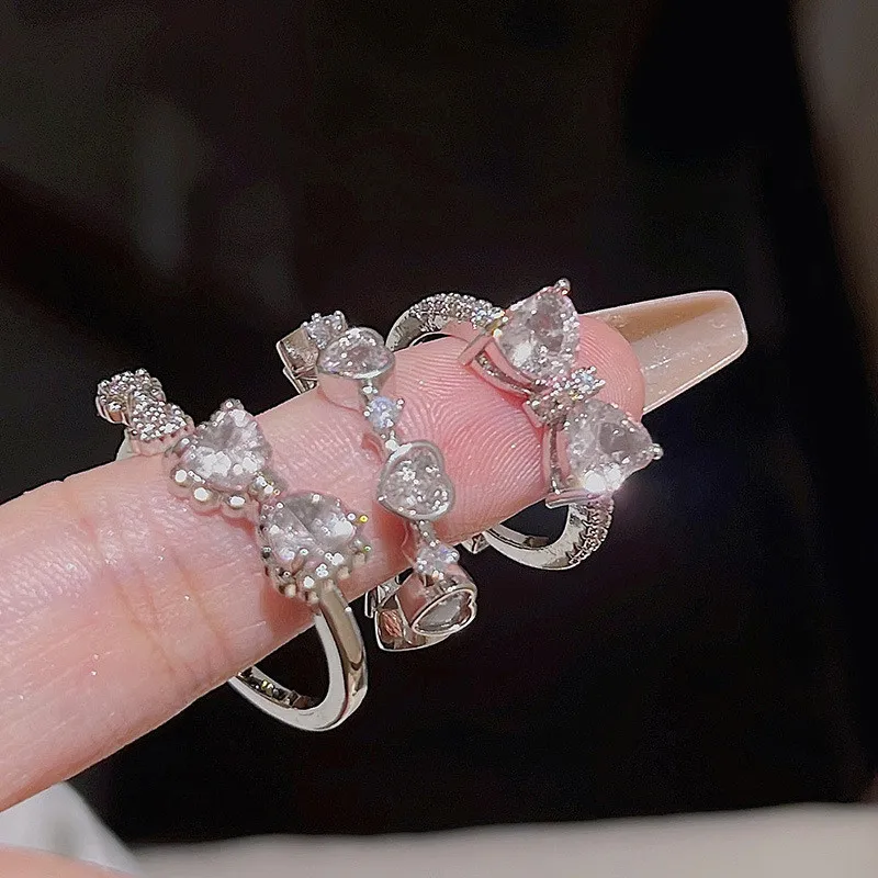 Y2k-Irregular-Open-Rings-Crystal-Heart-Bow-Finger-Rings-For-Women-Girls-Kpop-Sweet-Trendy ...