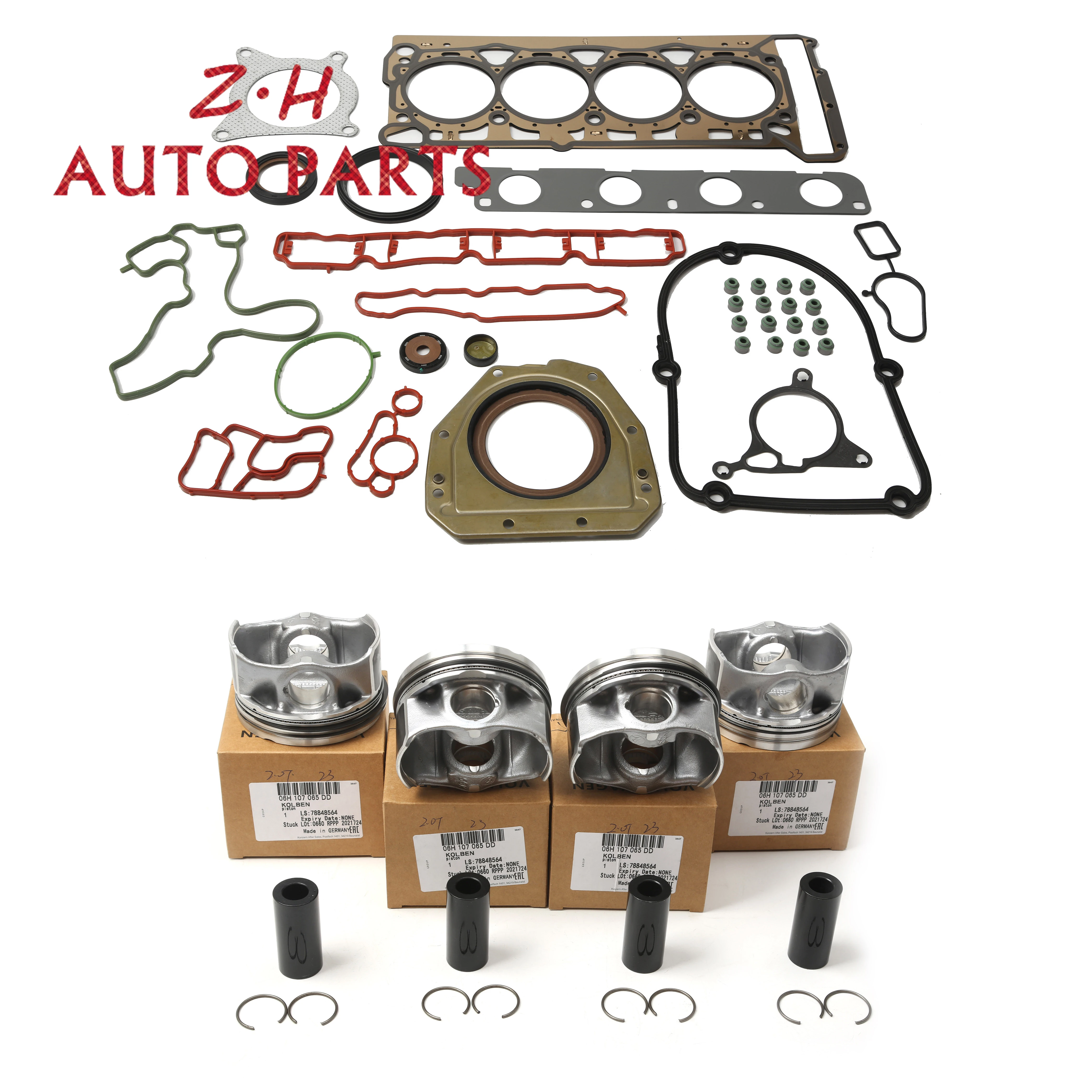 EA888 2.0T Engine Gasket Seal Ring Pin 23mm Piston 06H107065DD Overhaul Kit For VW Passat CC ...