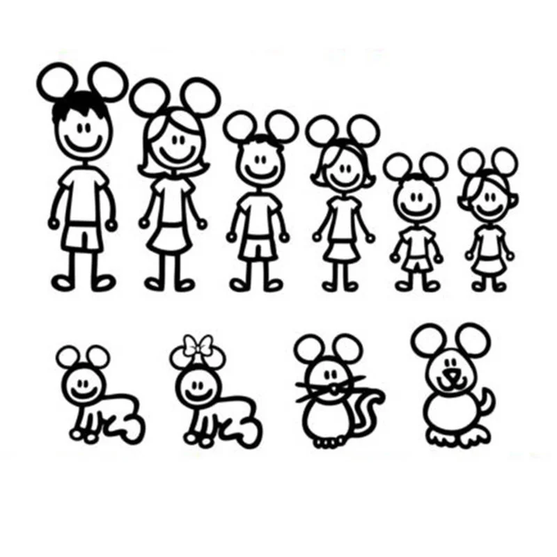 Family Of 4 Stick Figures Disney
