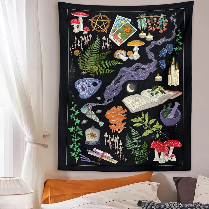 Psychedelic Mushroom Tapestry Divination Psychic Wall Hanging Hippie ...