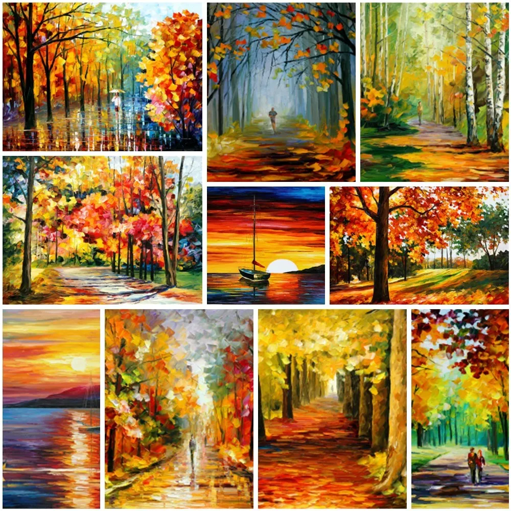 Landscape-In-Painting-Printed-Canvas-Cross-Stitch-DIY-Embroidery-Set-Knitting-Handmade-Craft ...