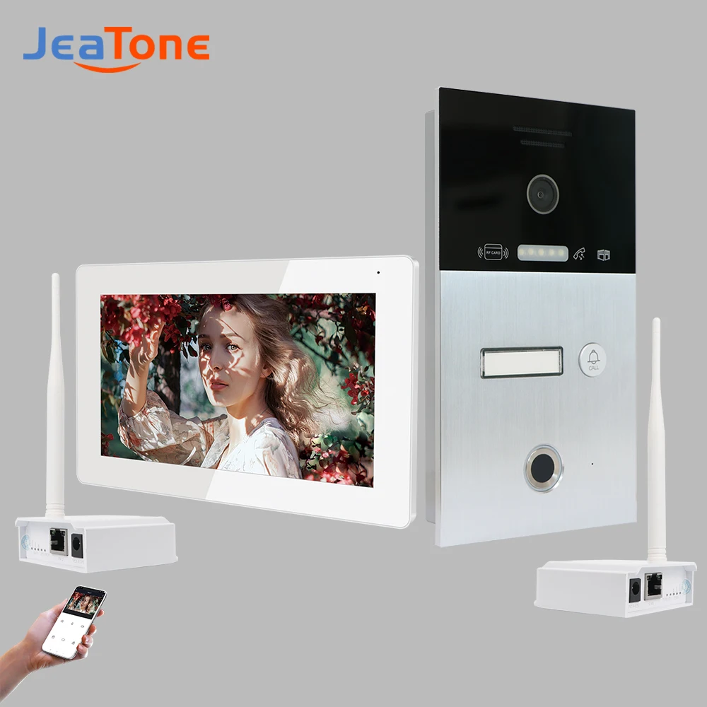 Jeatone-7Inch-WIreless-Digita-IP-Video-Intercom-With-Fingerprint-Recognition-Access-Control-720P ...