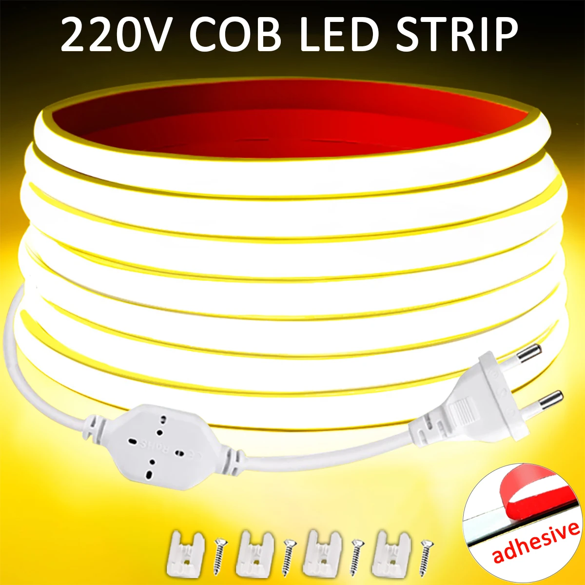 COB-Led-Strip-220V-High-Brightness-Waterproof-Strip-LED-220V-Flexible ...