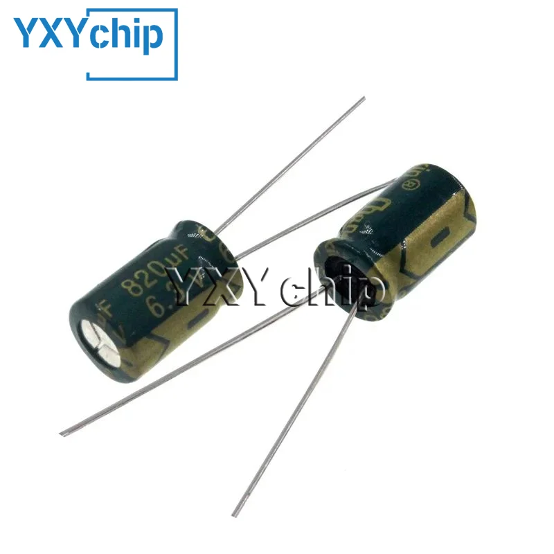 100pcs-820uF-6-3V-820MFD-6-3Volt-8-12mm-Aluminum-Electrolytic-Capacitor ...