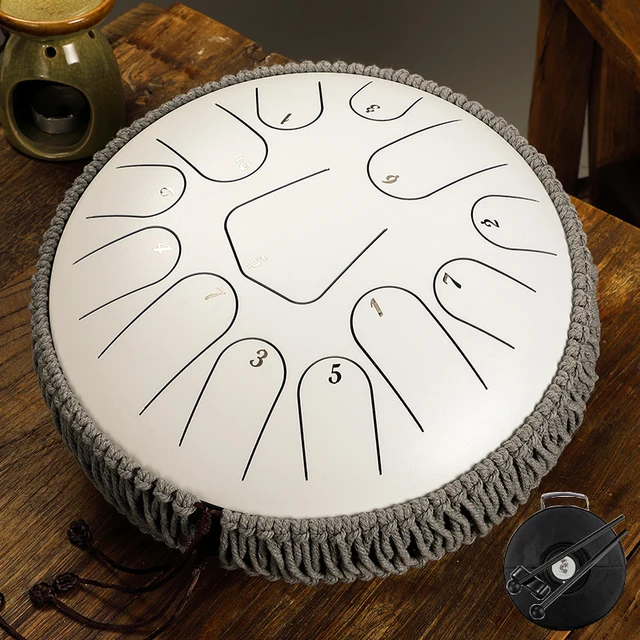 Hluru Professional Glucophone Steel Tongue Drum 12 Inch 13 Notes Tone ...