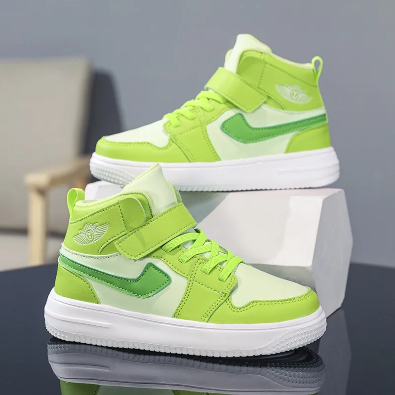 ShoesGreen-Boys-Shoes-Spring-and-Autumn-High-top-Children-s-Sneakers ...