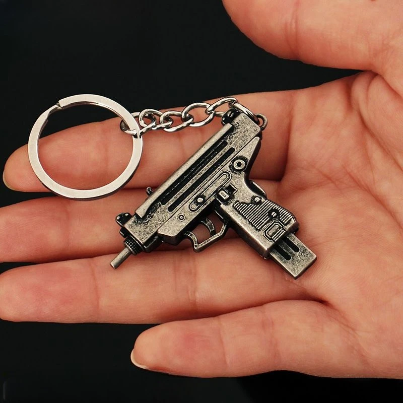 Small PUBG Mobile Gun Model Ornament Metal Pendant UZI Toy Detachable ...
