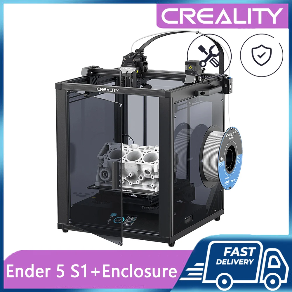 Creality impresora 3D Ender 5 S1 con carcasa acrílica, extrusora directa de doble engranaje ...