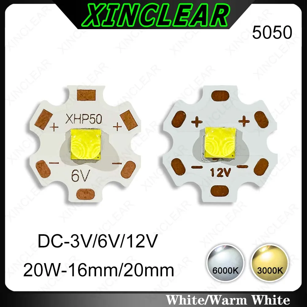 High-Power-20W-LED-XHP50-Chips-White-Warm-White-3V-6V-12V-With-20mm ...