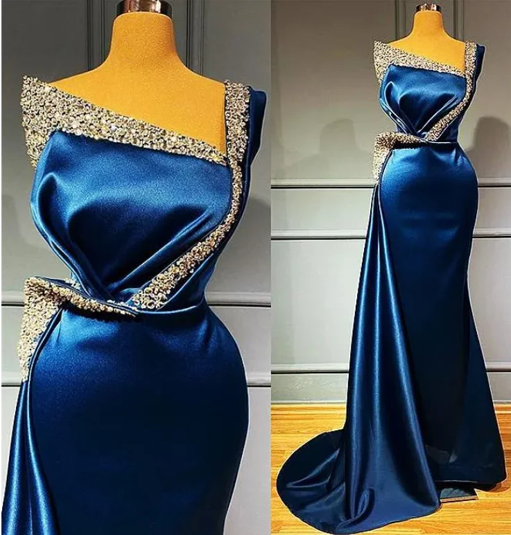 Royal-Blue-Satin-Evening-Dresses-For-Women-Crystal-Beaded-Mermaid-Formal-Plus-Size-Prom-Party ...