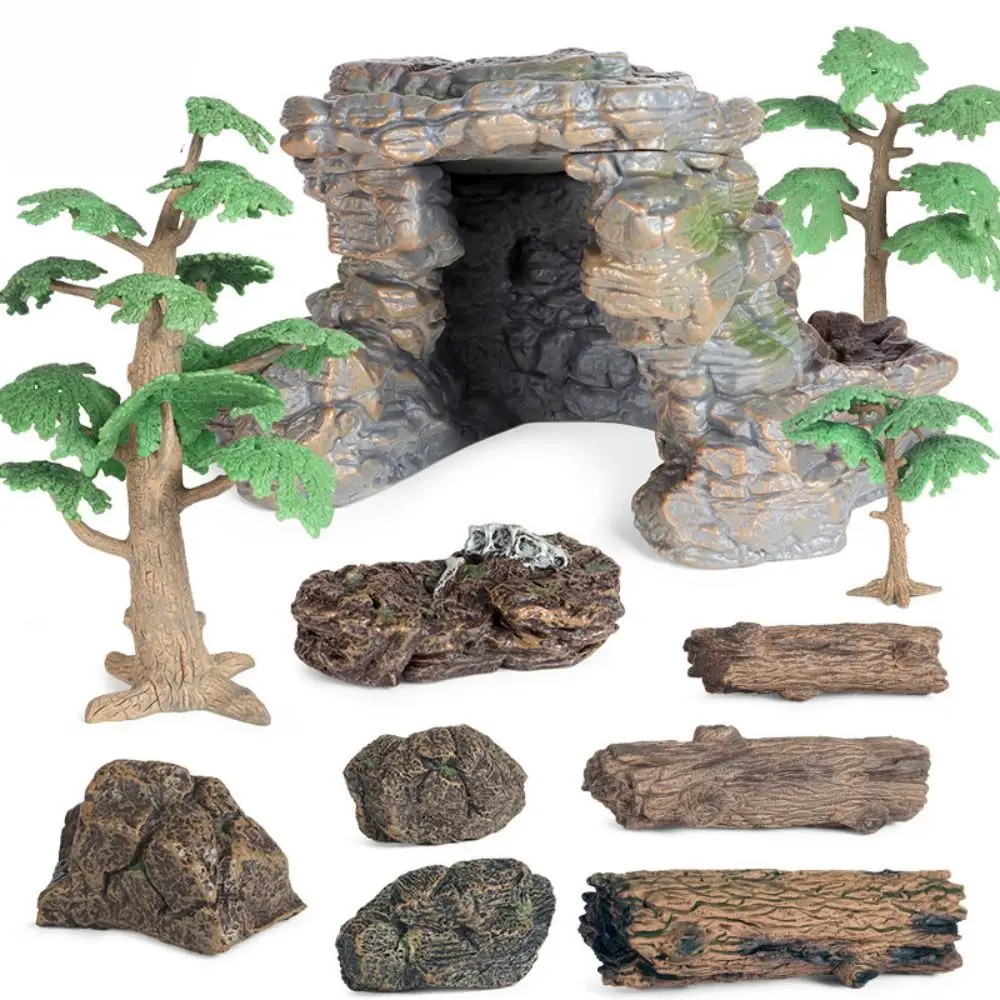 Toy Brown Artificial Stump DIY Plastic Miniature Stone Scene Model ...