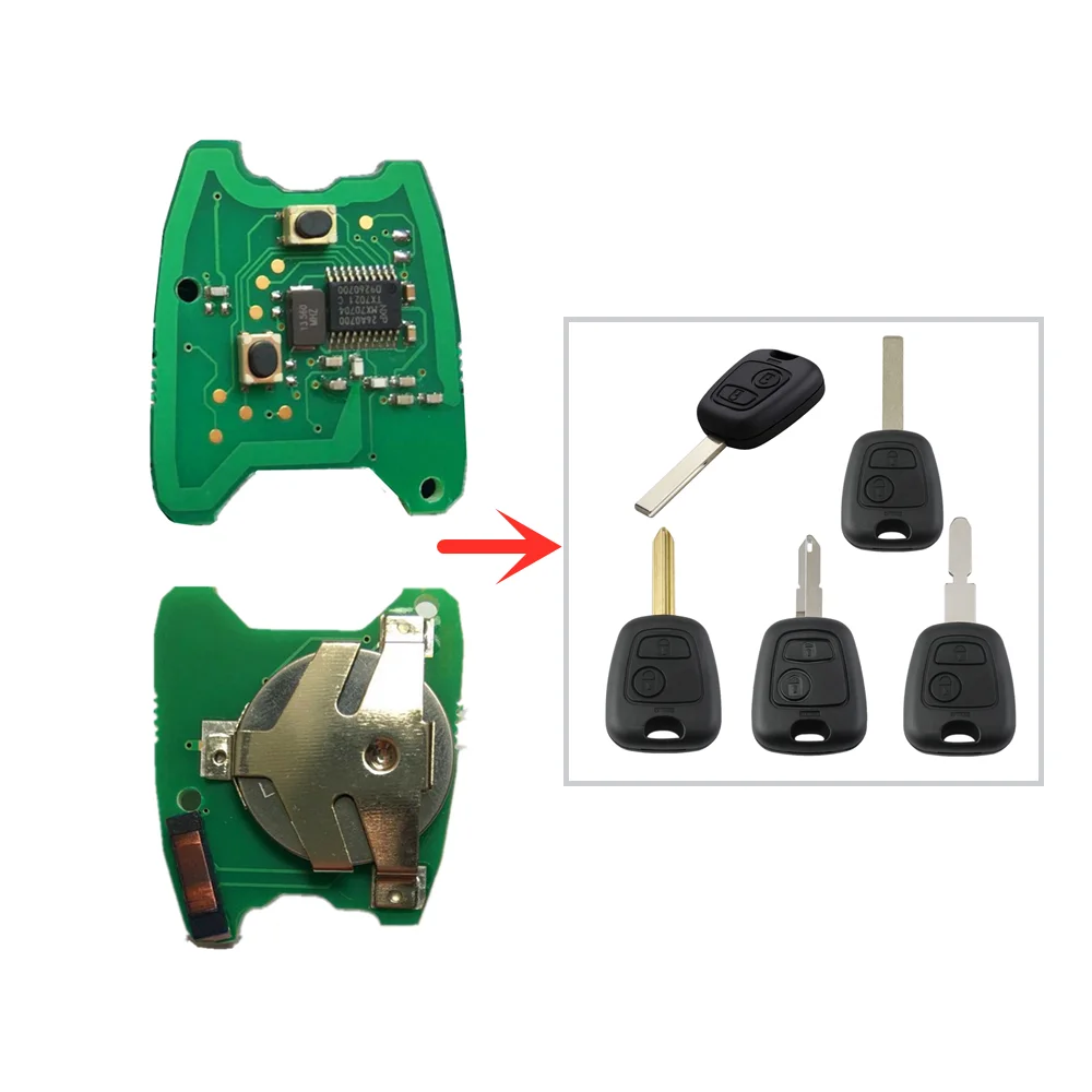 Hindley Remote Car Key Circuit Board For Peugeot 106 206 207 306 307 ...