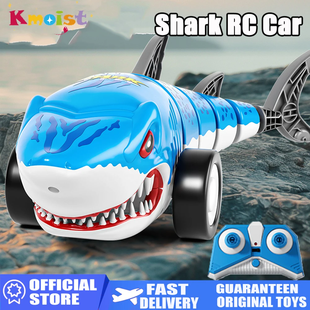 RC Animals 2.4G Remote Control Shark Kids Toy High-Speed Stunt Car 2WD ...