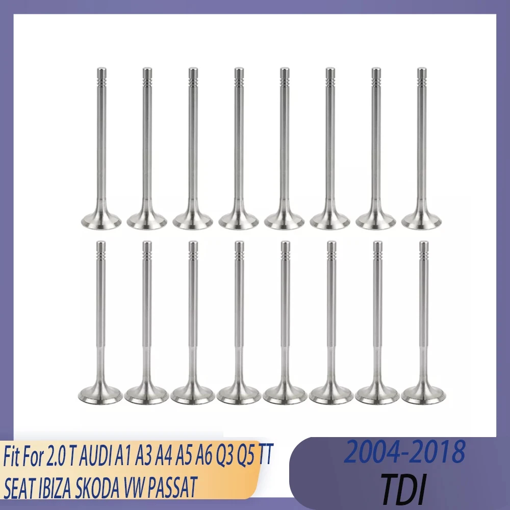 16PCS Engine Part Intake & Exhaust Valve Kit Fit 2.0 T Diesel 04-18 For ...